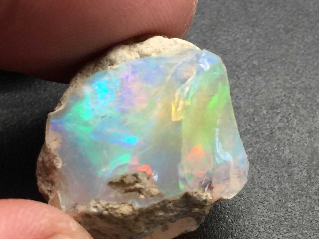 Raw Opal Stone 22mm 5.2 Grams Ethiopian Opal in Matrix Rough Welo Opal ...