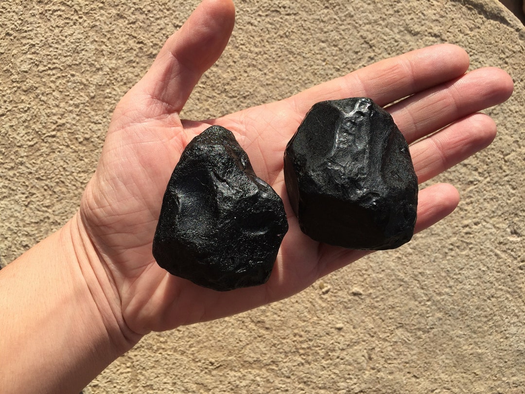 2 X-large Obsidian Stone Apache Tears From Arizona, Raw Obsidian ...