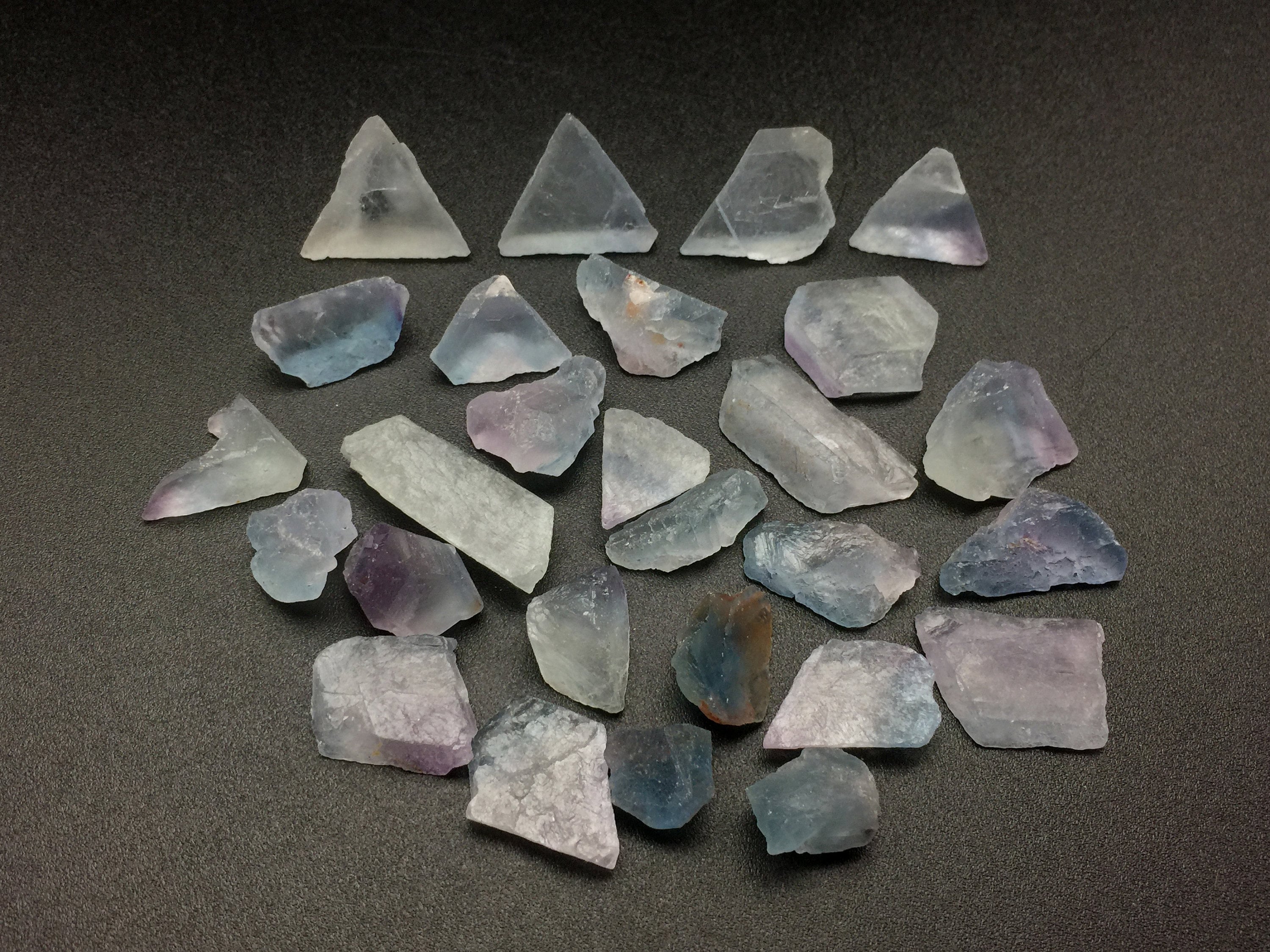27 Blue Fluorite Stones Bulk Lot - Raw Fluorite Crystals Blue and ...