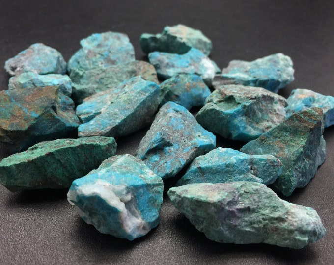 18 Raw Chrysocolla Stones, Small Turquoise Blue Green Chrysocolla From ...