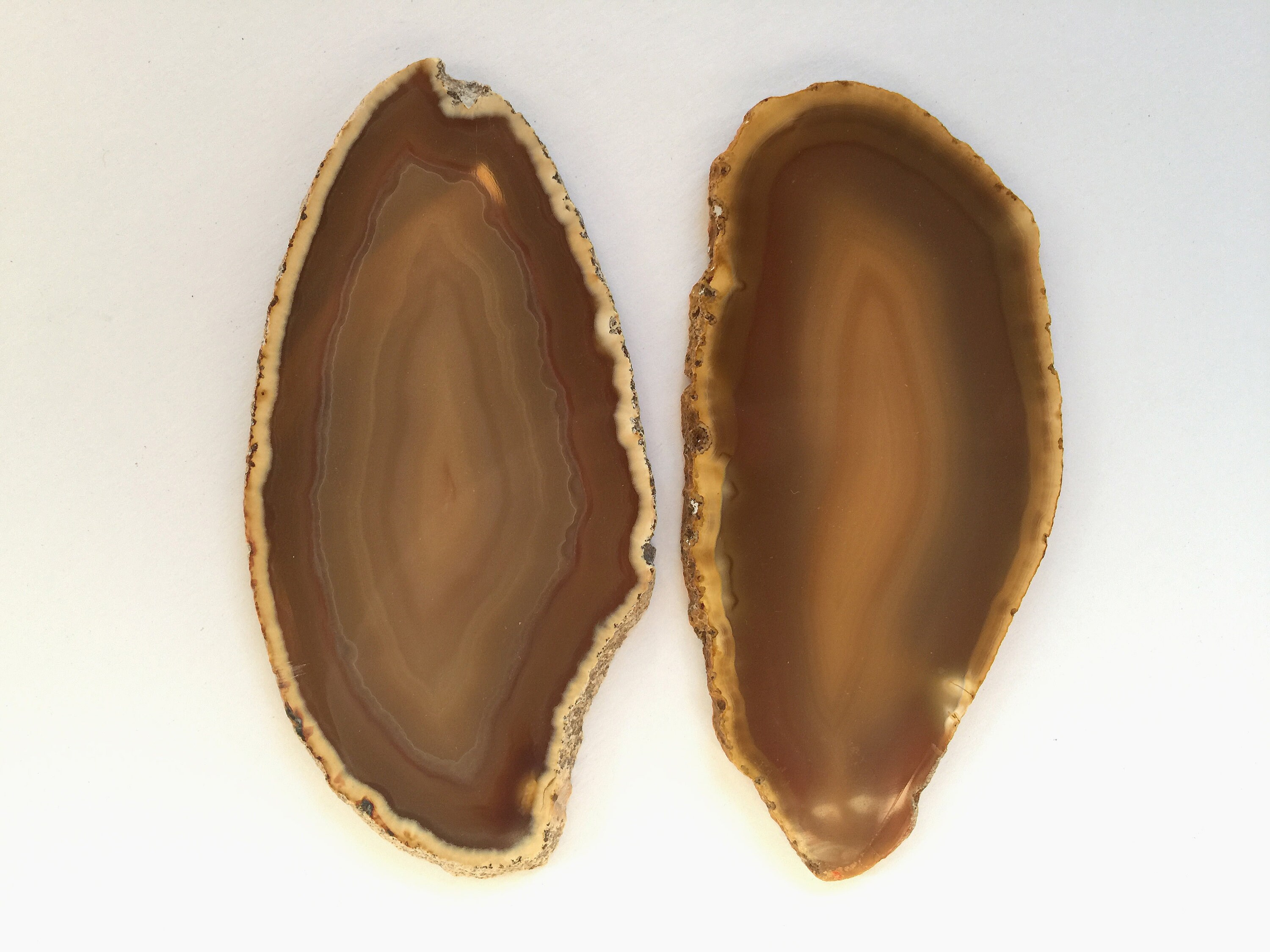 2 Agate Slices 4.5 Inch Large Thin Flat Polished Agate Slabs From ...