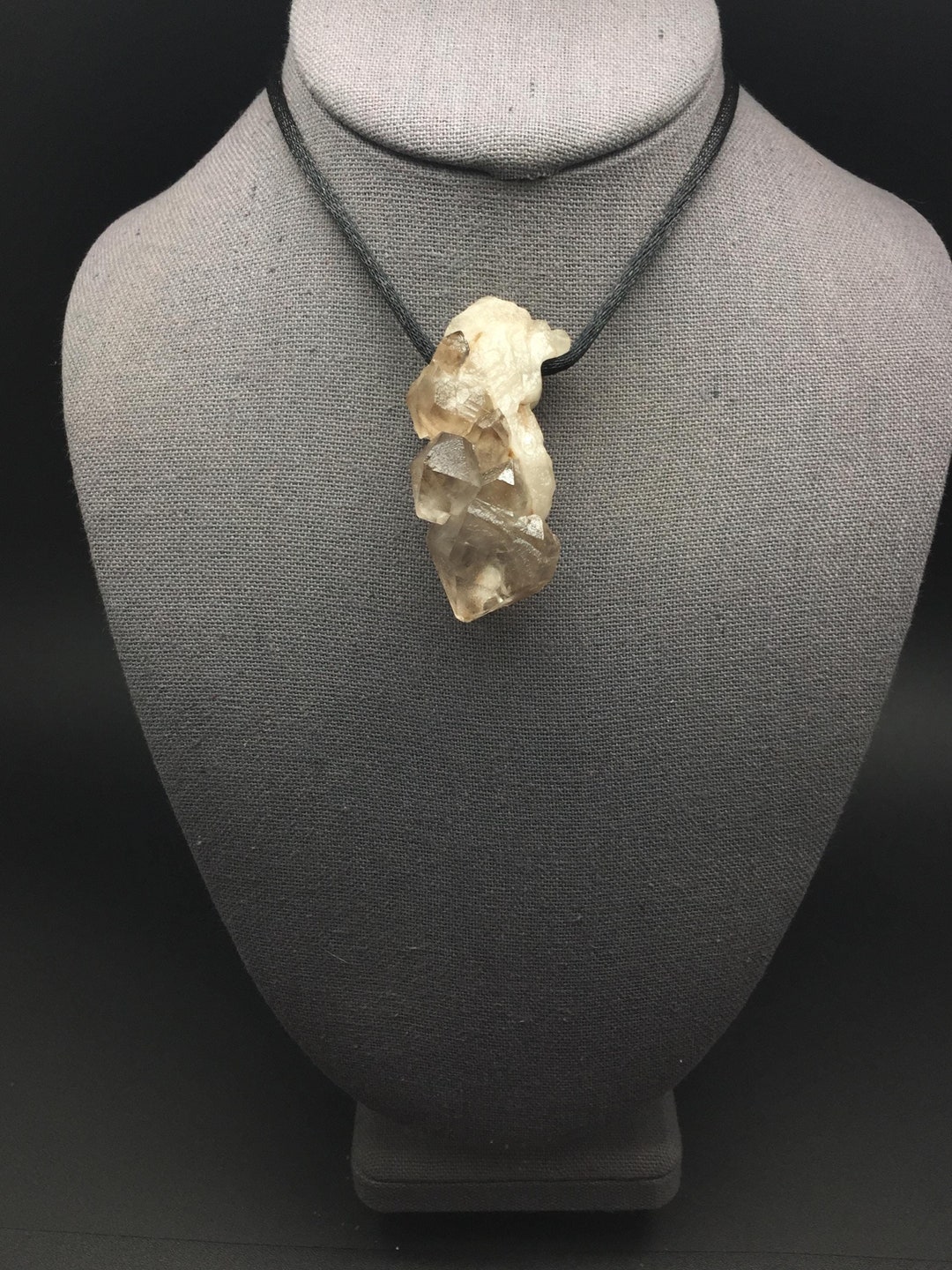 Large Smoky Jacare Quartz Crystal Pendant, 2.5 Inch Raw Quartz Crystal ...