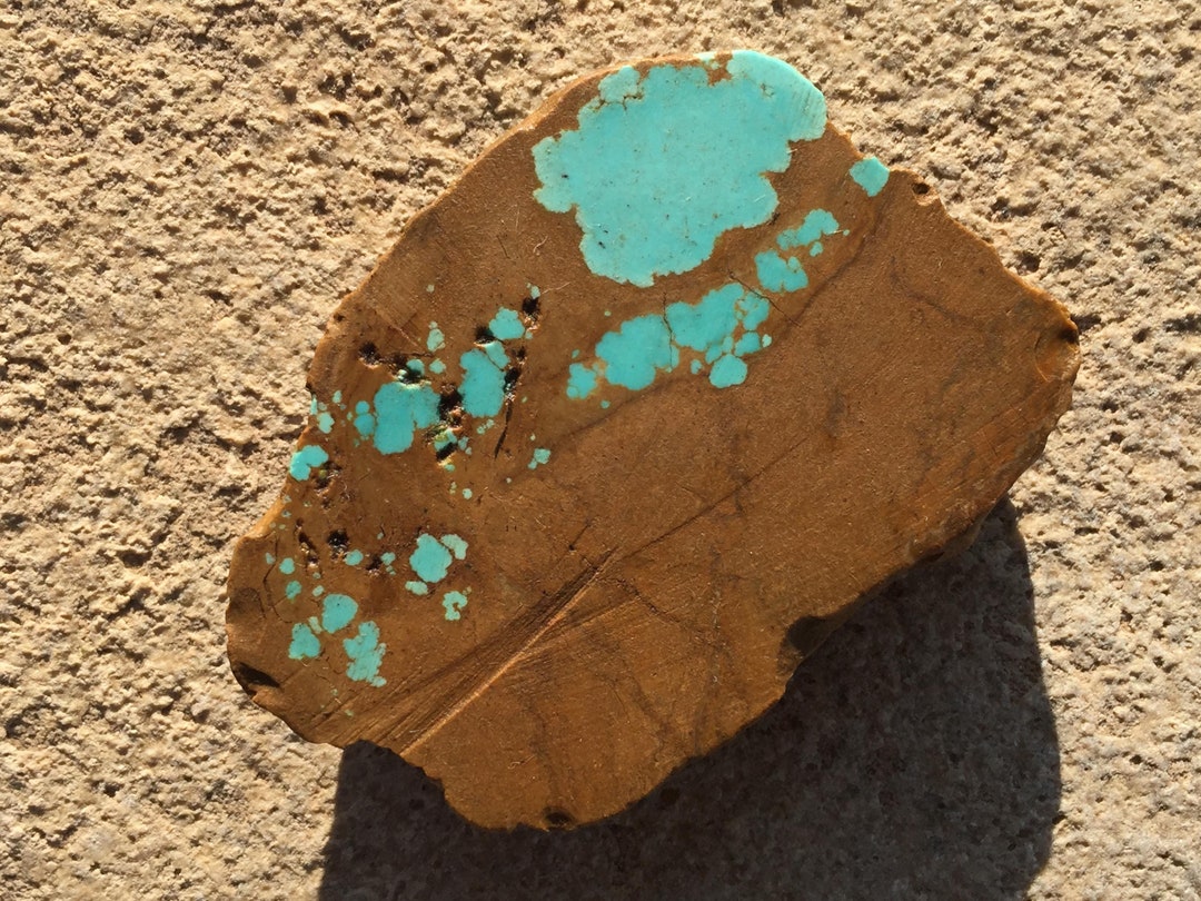 Number 8 Turquoise Stone From Nevada. 2.75 Inch Flat Turquoise Raw Slab ...