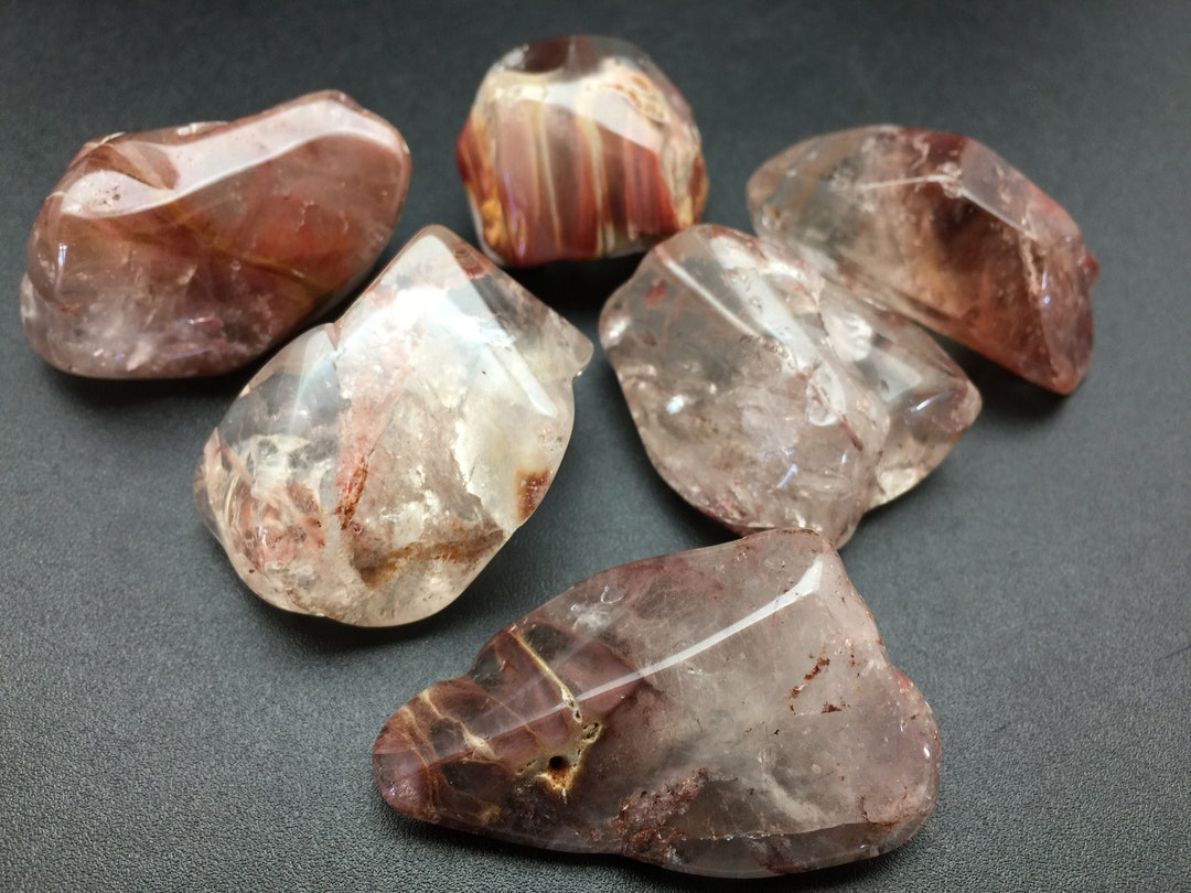 6 Angel Phantom Quartz Polished Stone Bulk Lot, Amphibole Clear Quartz ...