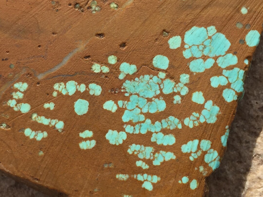 Number 8 Turquoise Stone From Nevada. 3.25 Inch Flat Turquoise Raw Slab ...