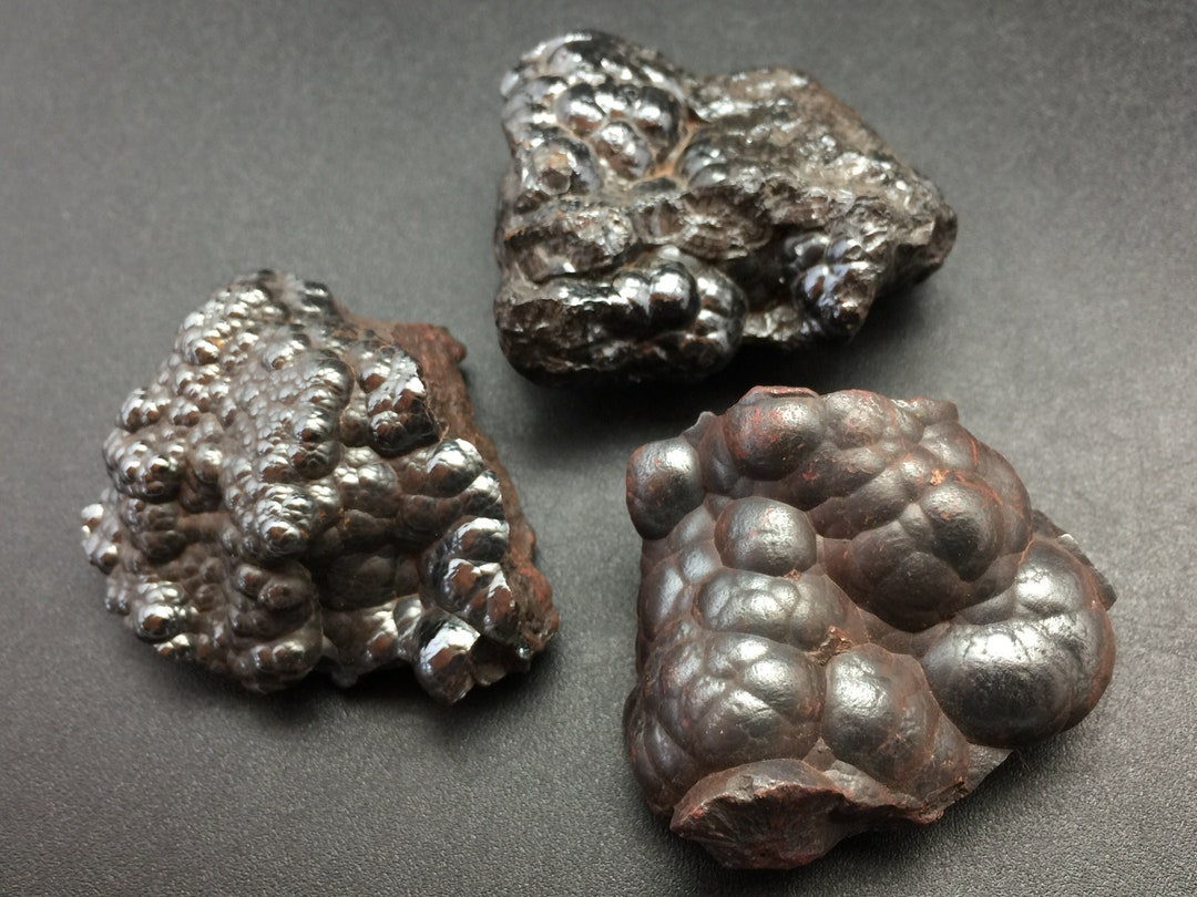3 Hematite Botryoidal Crystals, High Grade Raw Hematite Stones, Raw ...