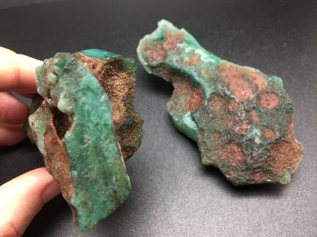 2 Chrysoprase Stones From Zimbabwe, 4 Inch Large Raw Green Chrysoprase ...