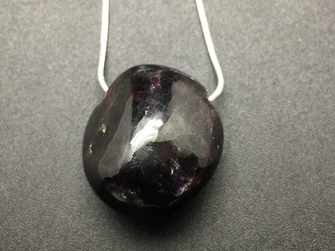 Red Garnet Pendant, 31mm Red Garnet Stone From India, Polished With ...