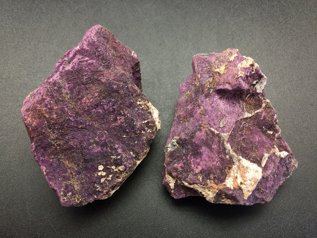 2 Purpurite Stones From Namibia, High Grade Raw Purple Purpurite ...