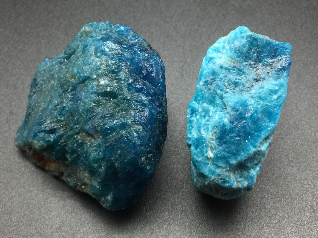 2 Blue Apatite Stones, 2.5 Inch Raw /rough Blue Apatite From Brazil ...