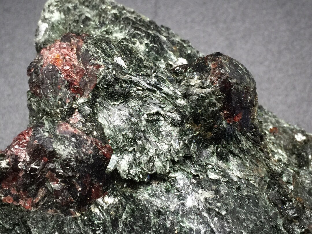 Raw Garnet in Fuchsite 4 Inch, Red Garnets With Green Fuchsite Matrix ...