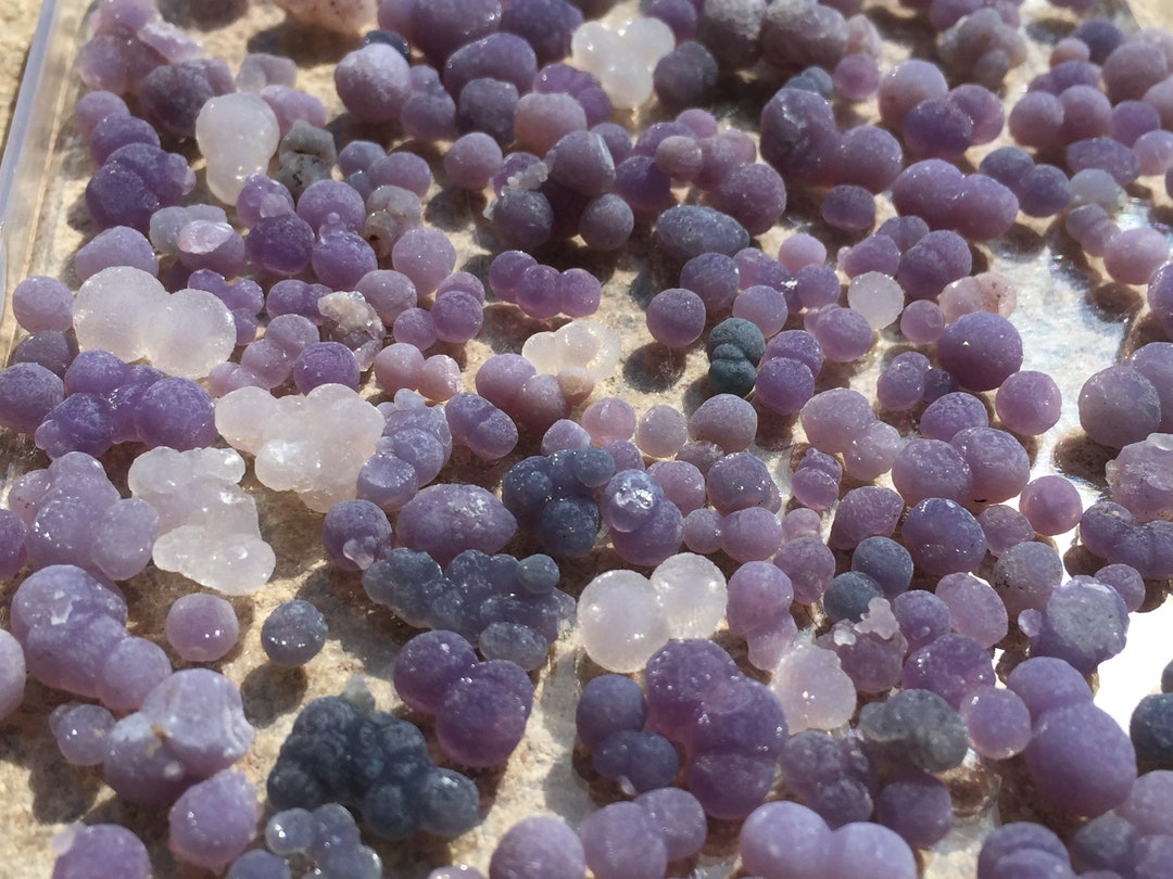 TINY Grape Agates, 50 Gram Lot, Purple Chalcedony Botryoidal Crystals ...