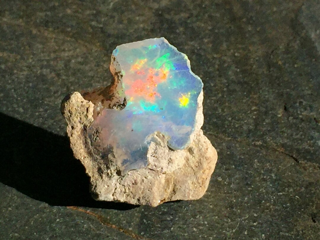 Raw Opal Stone 26mm - 4.5 Grams Ethiopian Opal in Matrix Rough Welo ...