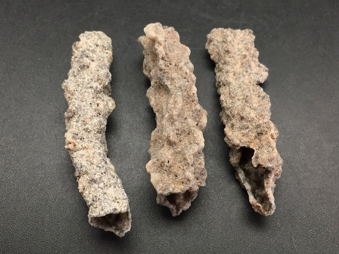 3 FULGURITE, Lightning Strikes Sand, Lightning Fused Hollow Glass Tubes ...