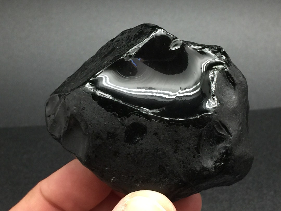 Large Obsidian Stone Apache Tear From Arizona, 2.75 Inch Raw Black Obsidian Nodule, Natural ...