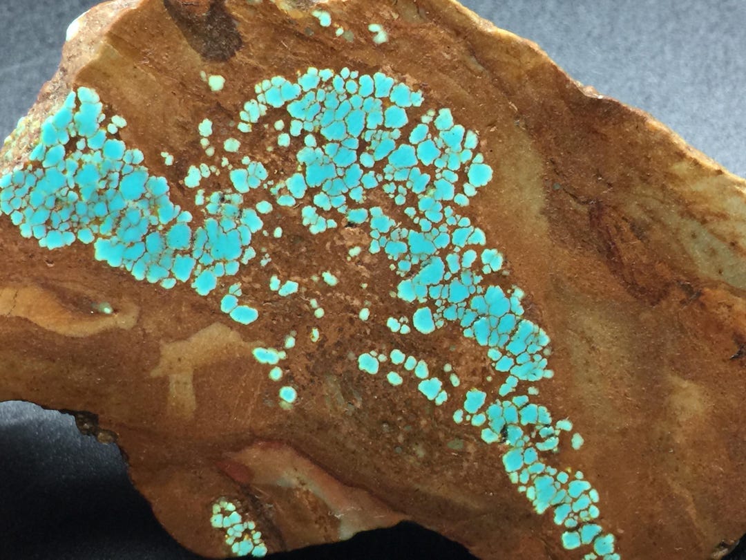 Number 8 Turquoise Stone From Nevada. 4 Inch Flat Turquoise Raw Slab ...