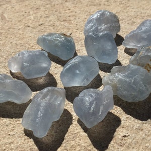 11 Celestite Crystals, Small Raw Blue Celestite / Celestine, Raw ...