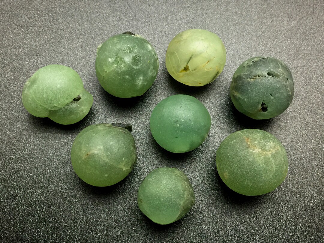 8 Prehnite Crystal Nodules, 22mm Small Spherical Crystals, Gem Quality ...