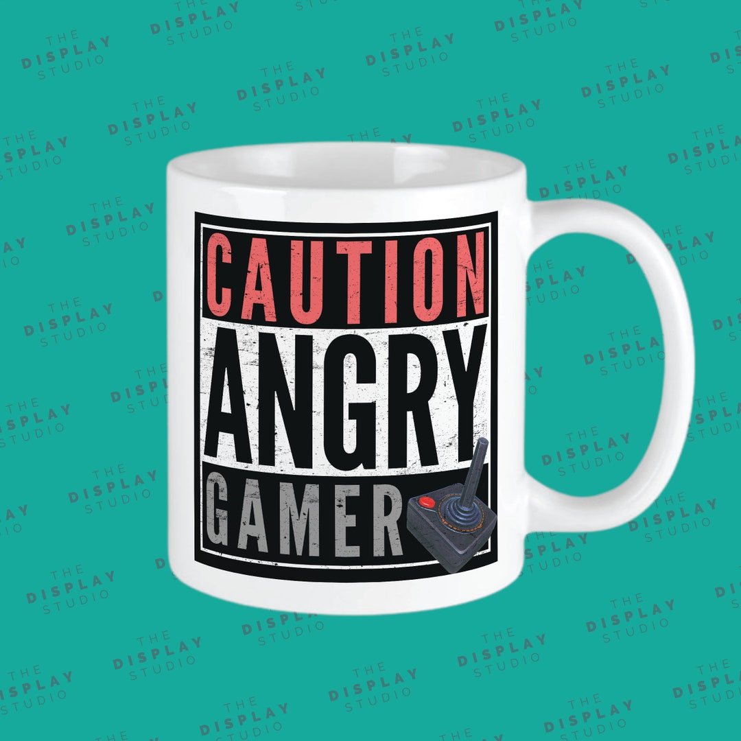 Retro Gamer Mug, Caution Angry Gamer Gift, Sore Loser Gift, Present for ...