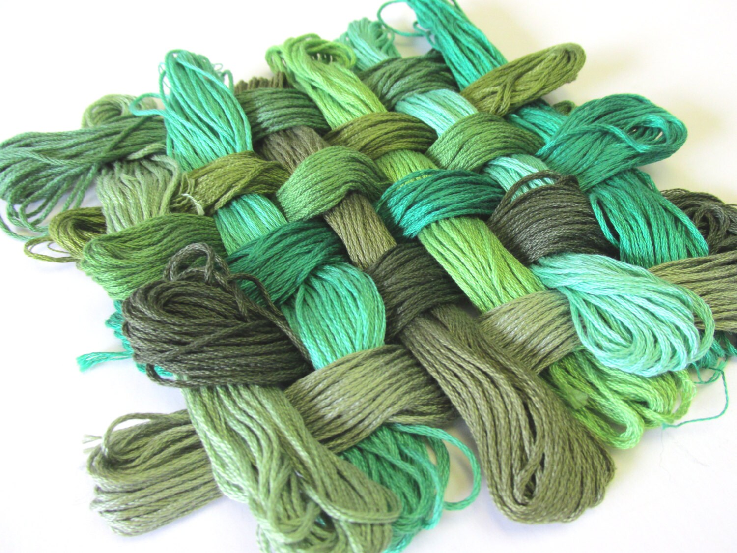 24 Skeins Pack 24 Shades of Green Green Thread Pack of - Etsy