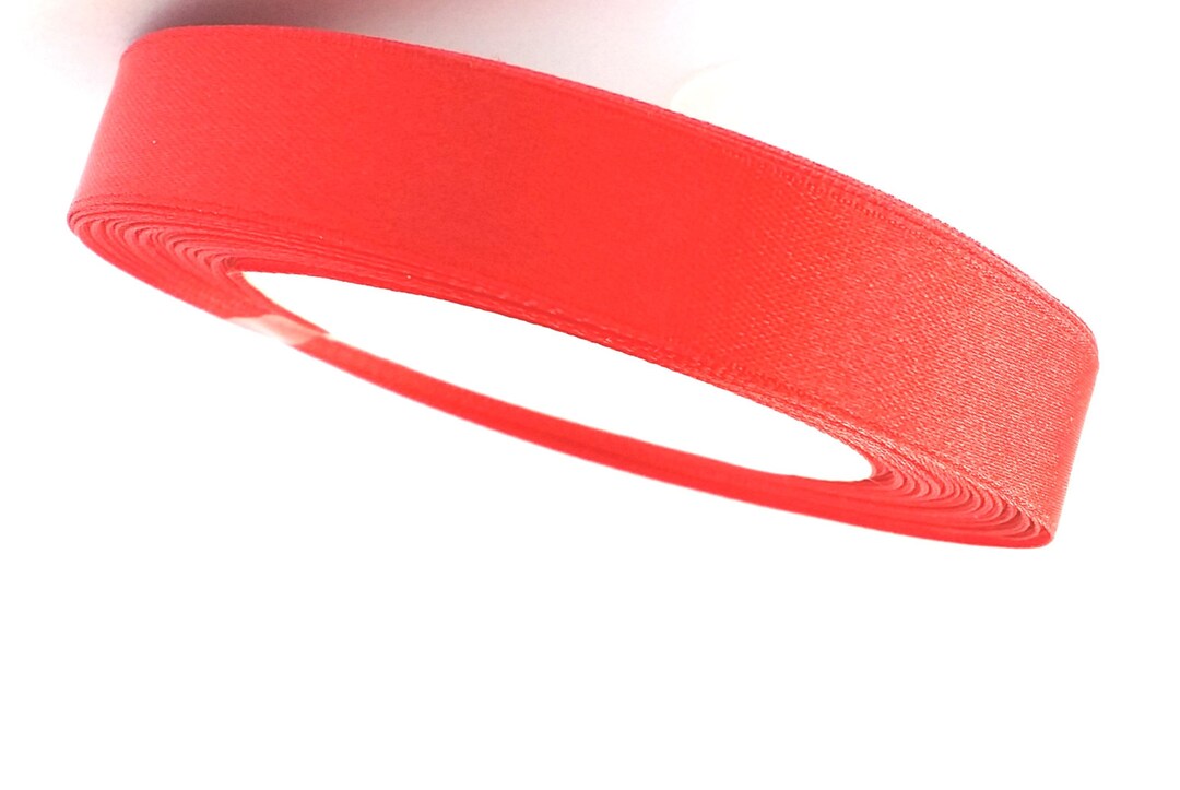 Red - 15mm - Single Faced Satin Ribbon - Color Red - Red Ribbon - 24 ...
