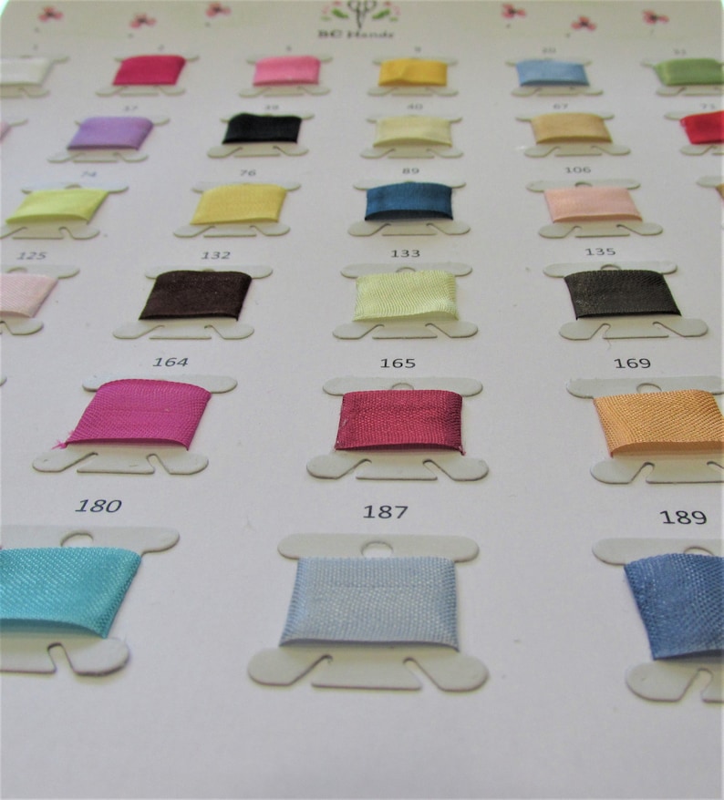 Seam Binding Color Chart 100% Rayon Real Pieces of Ribbon - Etsy
