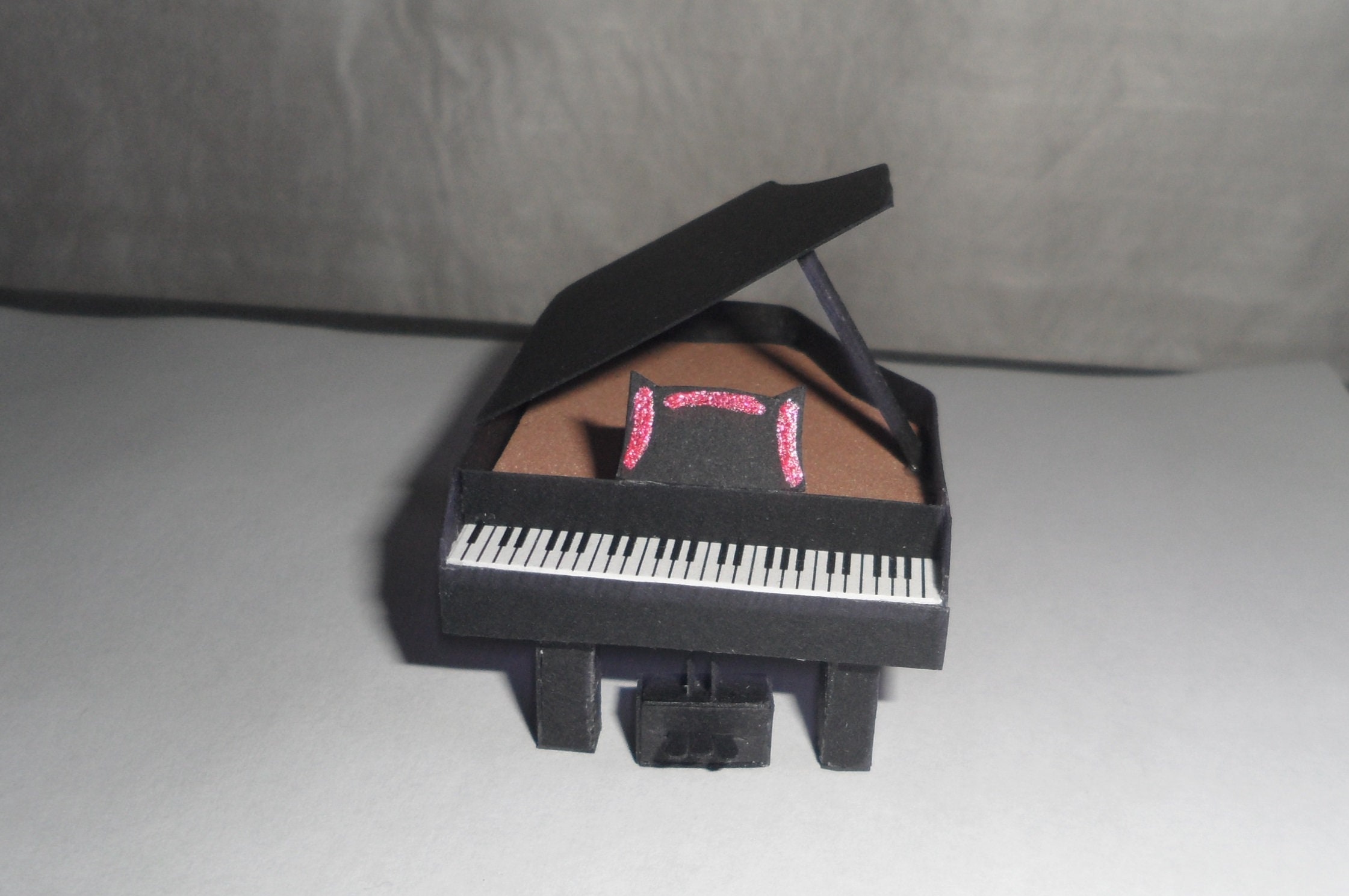 Miniature Piano, Mini Poster Board Piano Decoration With Red Trim - Etsy