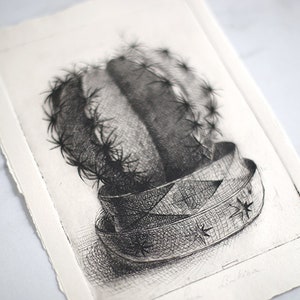 Cactus. Etching - Etsy