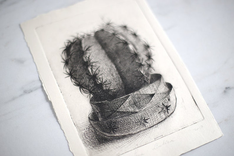 Cactus. Etching - Etsy