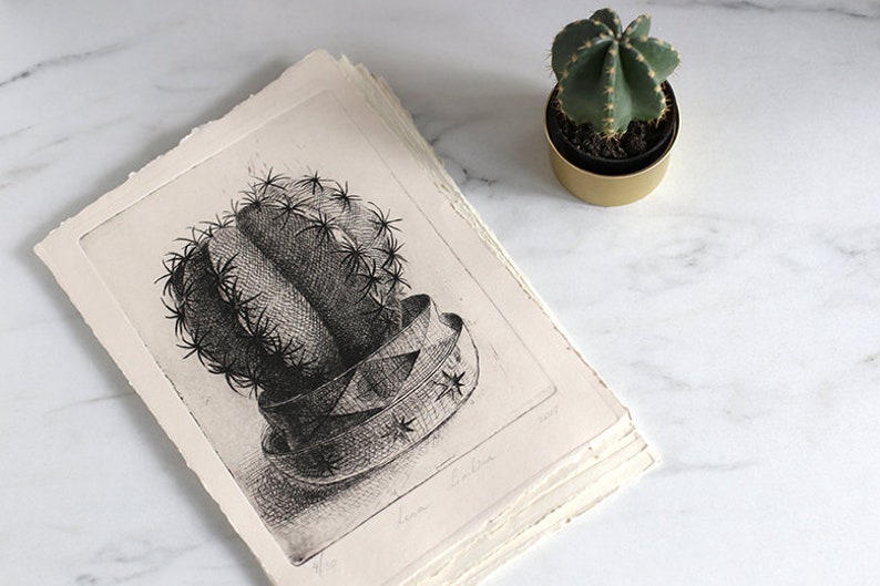Cactus. Etching - Etsy