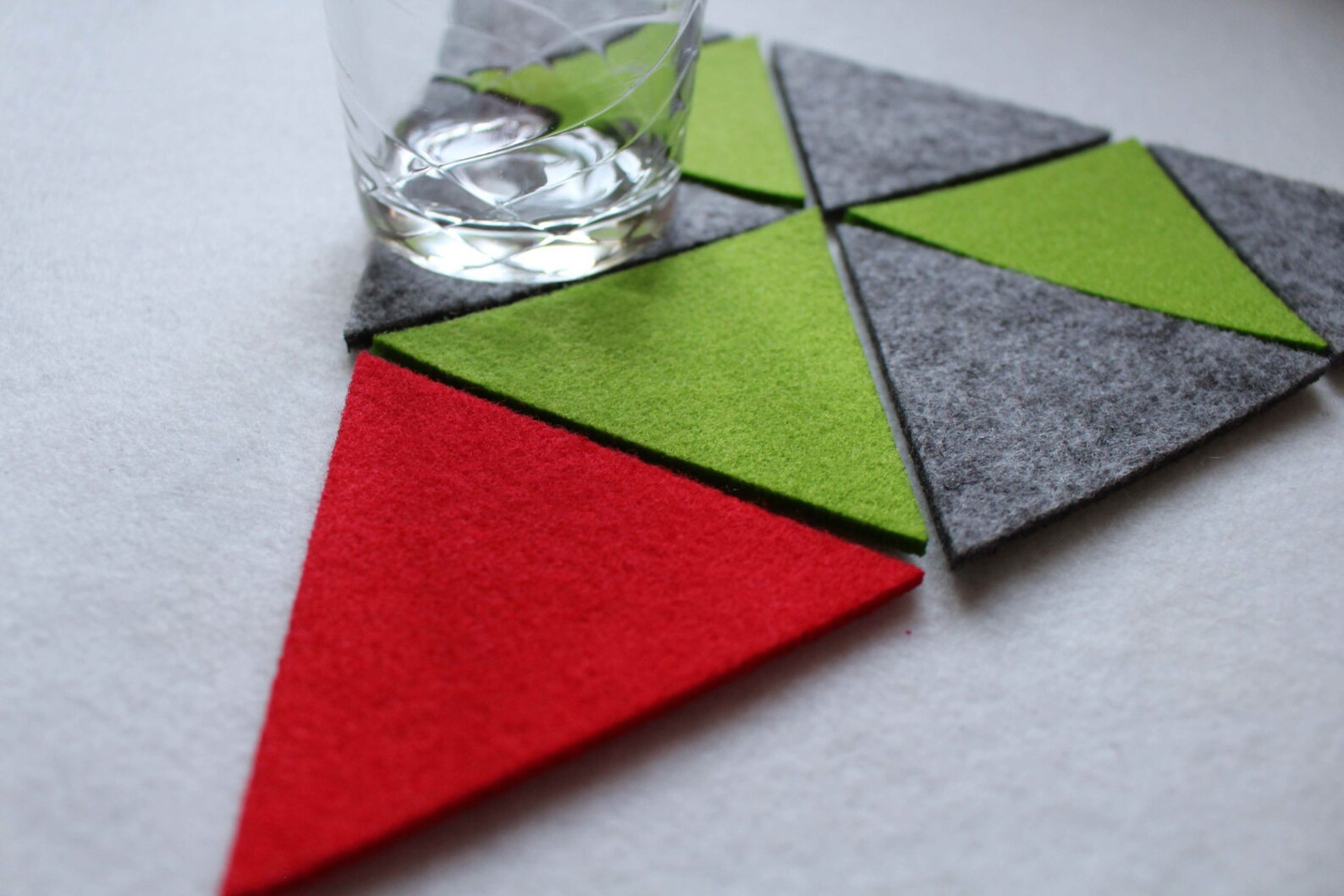 Triangular Felt Coaster Simple ShapeTriangular Set of 7 | Etsy