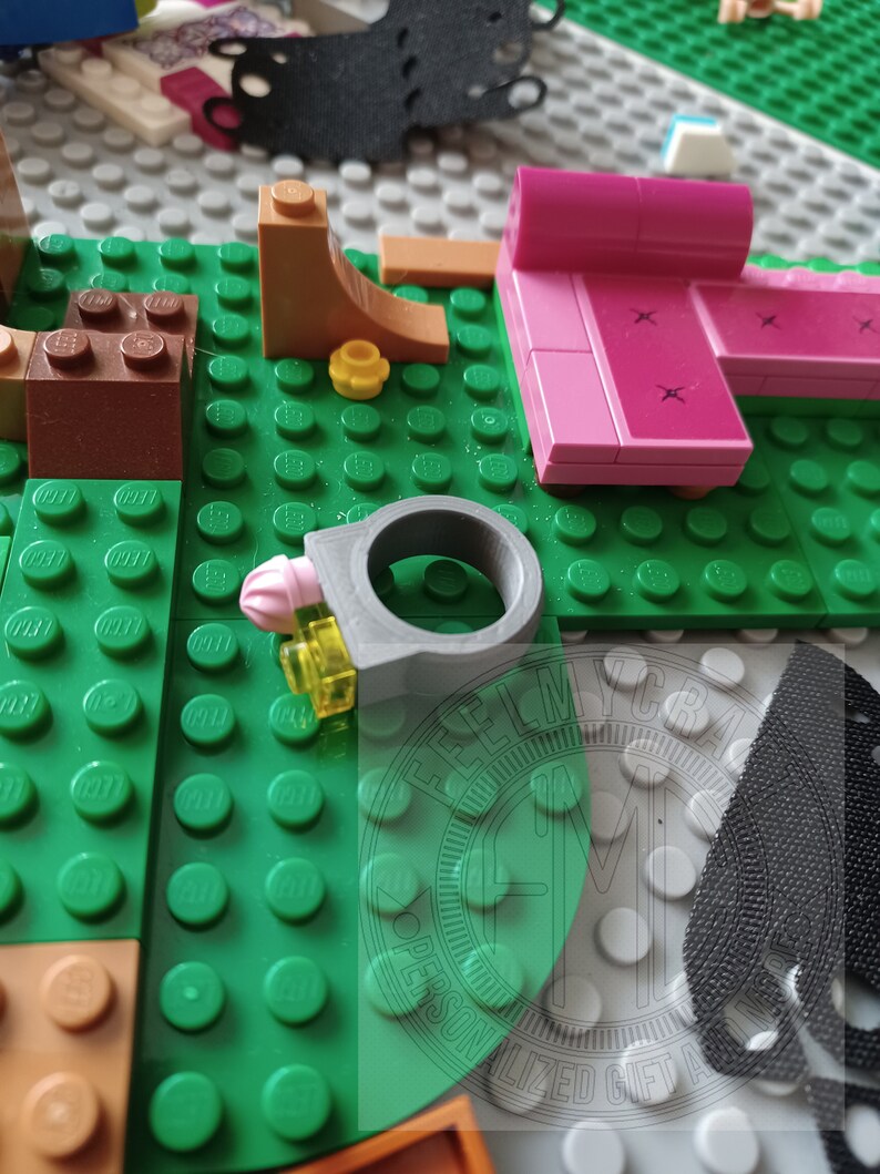 Lego Ring Minifigures Set of TWO Custom Ring Personalized Size - Etsy