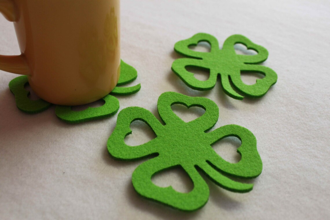 Shamrock Placemats Felt Table Mats Set of 8 Laser Cut | Etsy