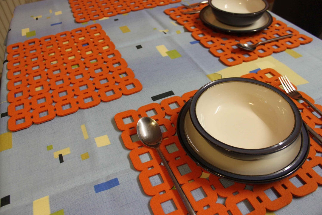 Placemats Circle Round Designs Felt Table Mats Set of 6 Table Mats - Etsy