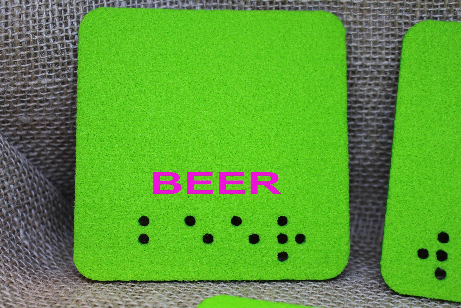 Braille Alphabet Coaster Custom Personal Registered Designation Felt ...