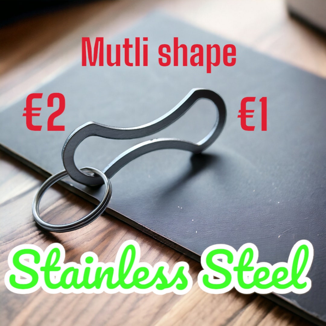 Shopping Trolley Token Coin Removable Key 1 and 2 Euro Smart Shape ...