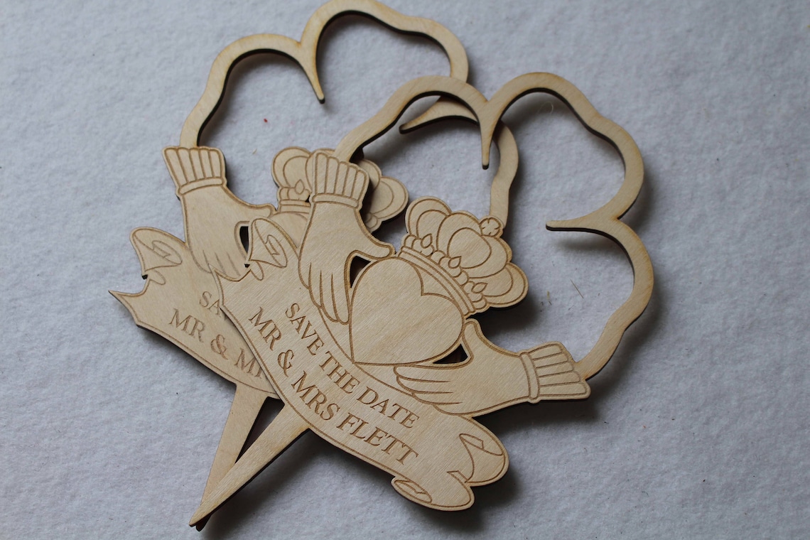 Claddagh Pure Traditional Irish Custom Cake Topper YOUR | Etsy