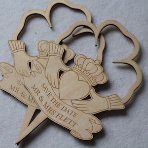 Claddagh Pure Traditional Irish Custom Cake Topper YOUR ENGRAVER ...