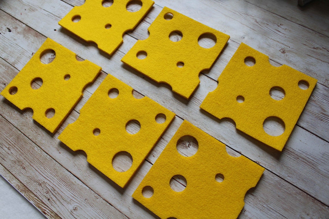 Funny Coaster Cheese Shape and Colour | Etsy