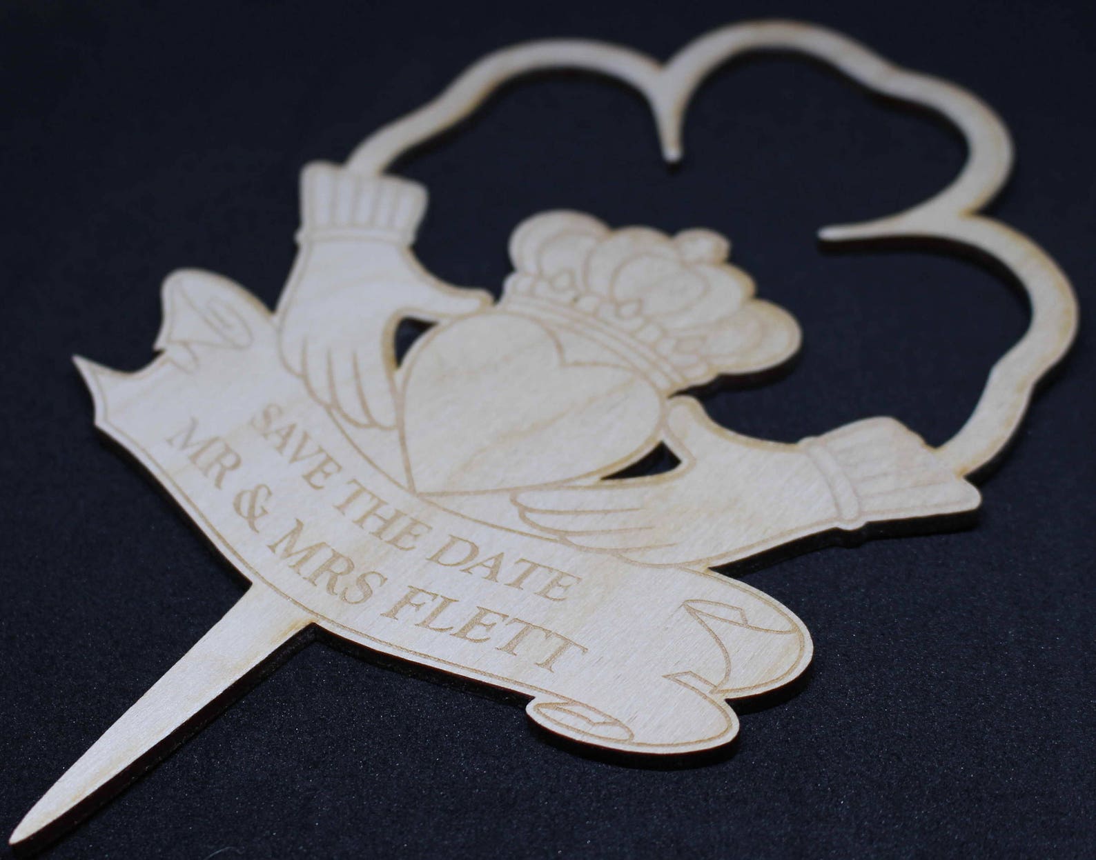 Claddagh Pure Traditional Irish Custom Cake Topper YOUR | Etsy