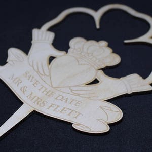 Claddagh Pure Traditional Irish Custom Cake Topper YOUR ENGRAVER ...