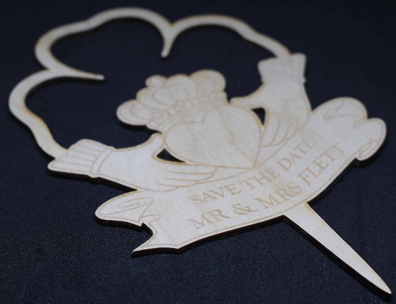 Claddagh Pure Traditional Irish Custom Cake Topper YOUR | Etsy