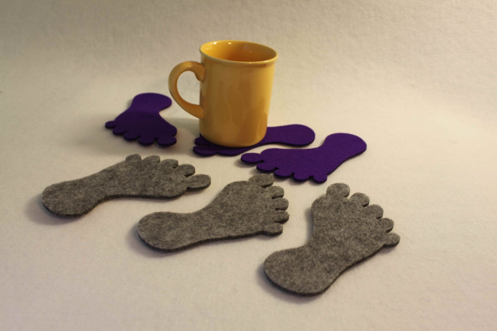 Foot Shape Felt Coaster Set of 4 - Etsy