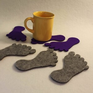 Foot Shape Felt Coaster Set of 4 - Etsy Ireland