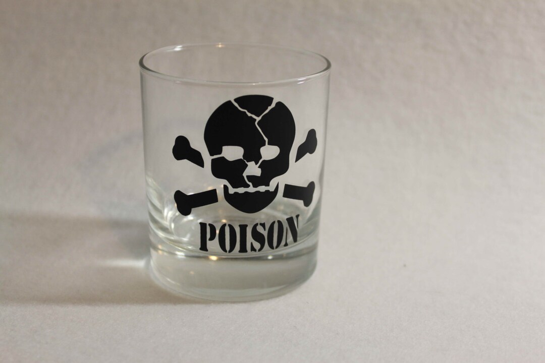 Set of 2 Vinyl for Halloween Adhesive Glass Vinyl Poison Stickers ...