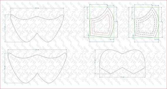 Face Mask Pattern Template 3 Type of Style Shape Pdf Svg Dxf - Etsy