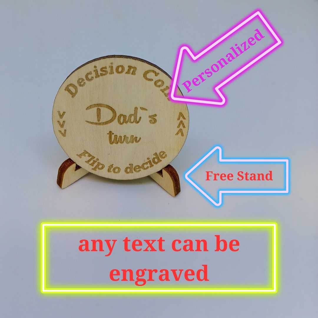 Personalized Decision Coin YOUR TEXT Flip to Decide Maker Fun Stocking ...