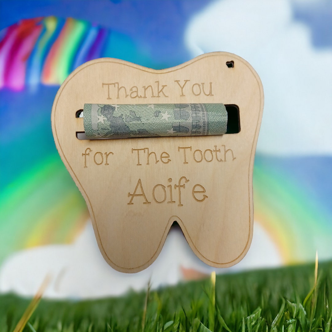 Magical Tooth Fairy Money Holder: Wooden Tooth Shaped Money Holder - Etsy