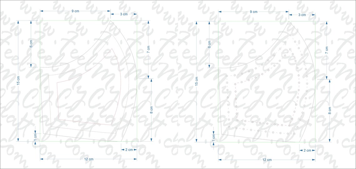 Face mask pattern template classic style | Etsy