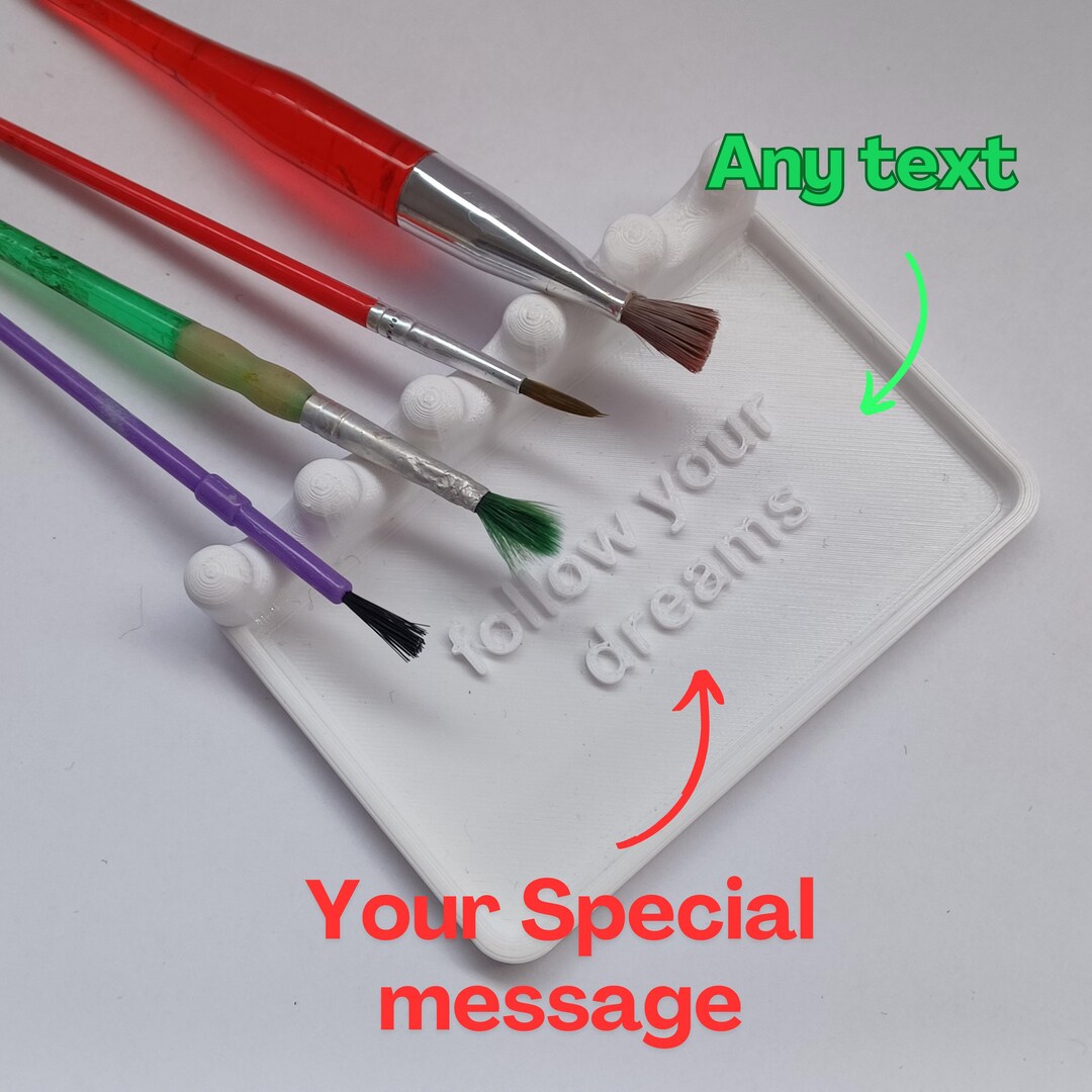 Custom Paint Brush Holder With Personalized Text – Brush Stand Gift for ...